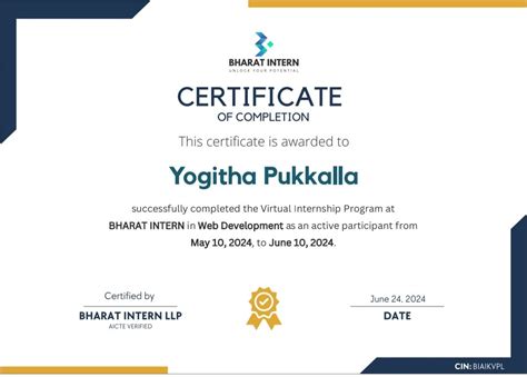 Yogitha Pukkalla On Linkedin Webdevelopment Internshipexperience
