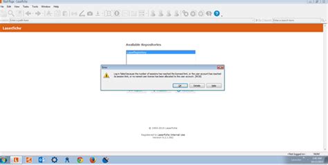 Log In Failed Because The Number Of Sessions Has Reached The Licesed Limit Laserfiche Answers