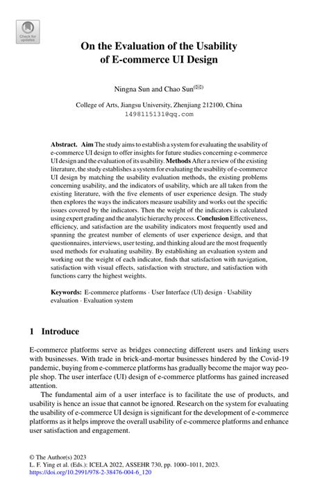 Pdf On The Evaluation Of The Usability Of E Commerce Ui Design