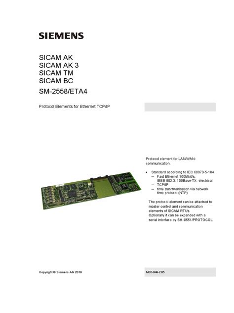 Sicam Ak Sicam Ak 3 Sicam Tm Sicam Bc Sm 2558eta4 Protocol Elements