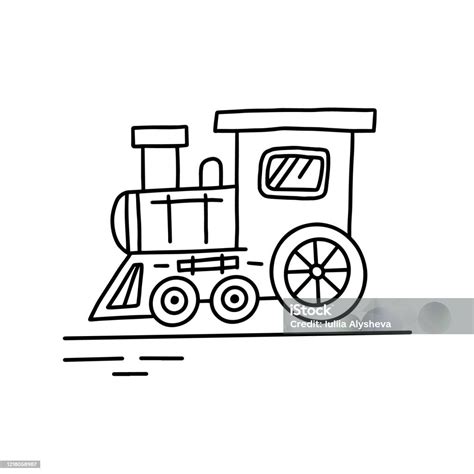 낙서 열차의 그림입니다 기차에 대한 스톡 벡터 아트 및 기타 이미지 기차 드로잉 기관차 Istock