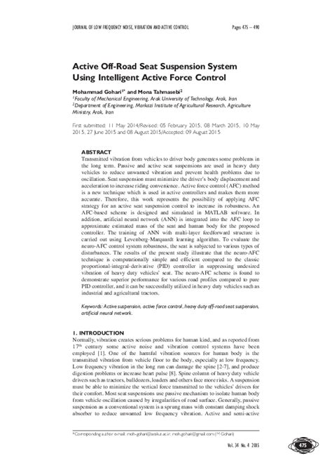 Active Off Road Seat Suspension System Using Intelligent Active Force Control