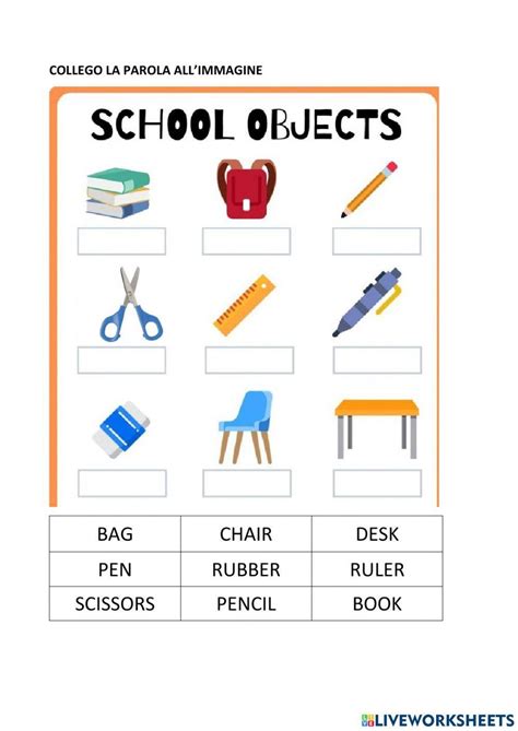 School Objects Online Exercise For 2 Artofit