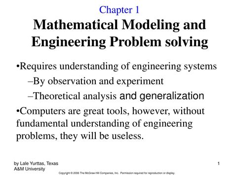 PPT Chapter 1 Mathematical Modeling And Engineering Problem Solving