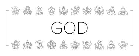 인도 힌두 신 크리슈나 아이콘 세트 터 프리미엄 벡터