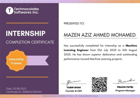 mazen aziz on linkedin machinelearning internshipcompletion grateful excited