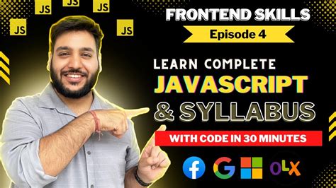 Front End Skills Ep 41 Complete Javascript Tutorial In Hindi 🔥 Basic Javascript Syllabus ⭐