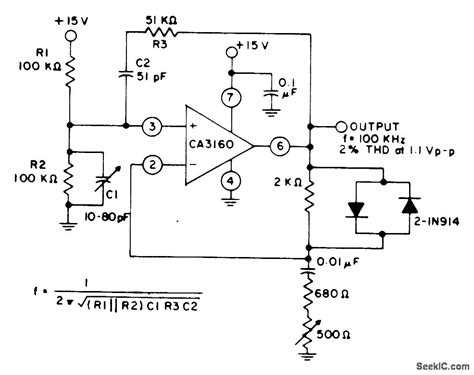 100 KHz WIEN BRIDGE Basic Circuit Circuit Diagram SeekIC Com