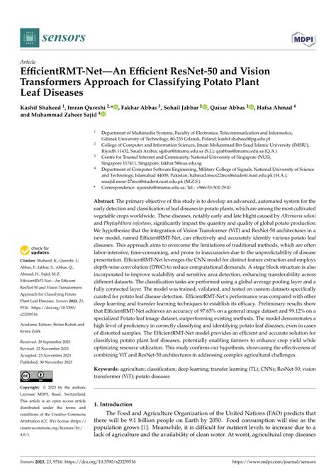 Pdf Efficientrmt Net—an Efficient Resnet 50 And Vision Transformers