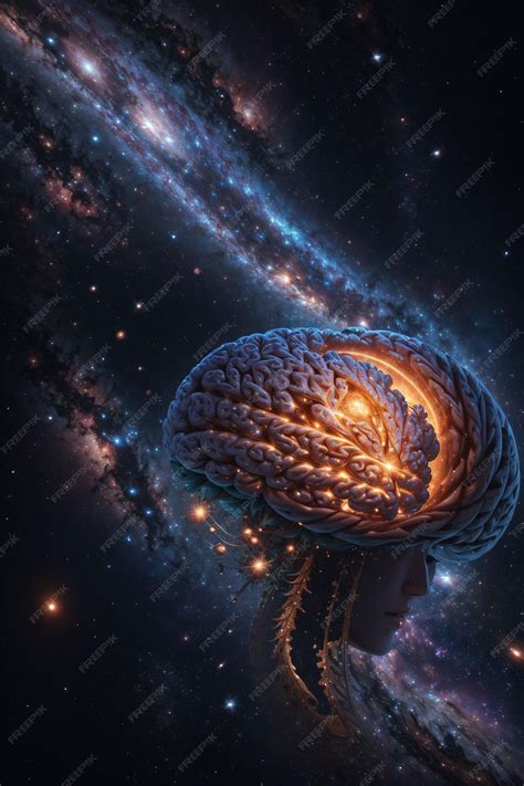 Premium Ai Image Cosmic Brain On Space