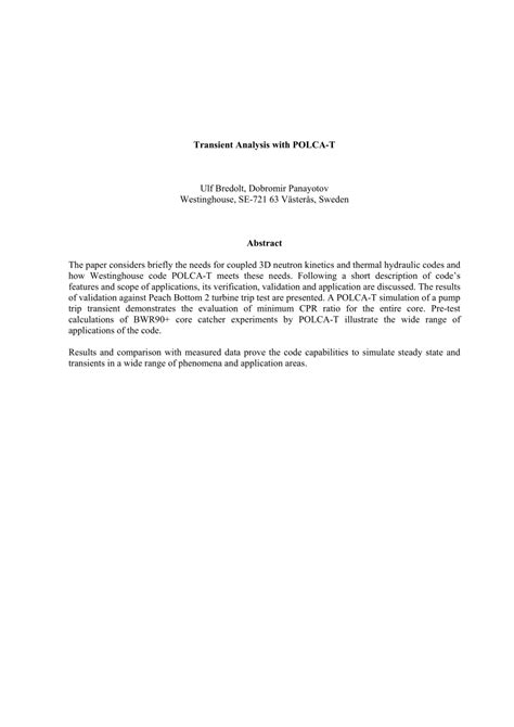 Pdf Transient Analysis With Polca T