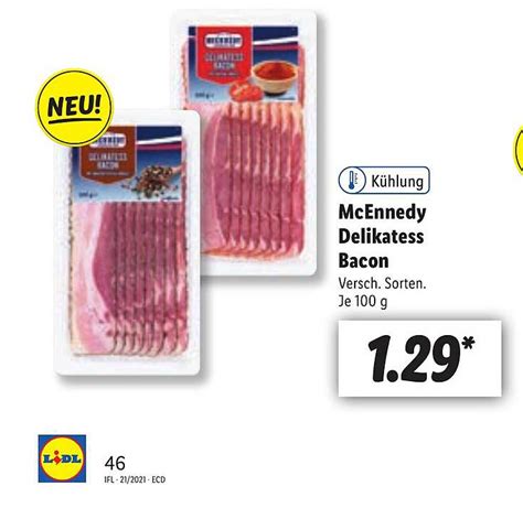 Kühlung Mcennedy Delikatess Bacon Angebot Bei Lidl 1prospekte De