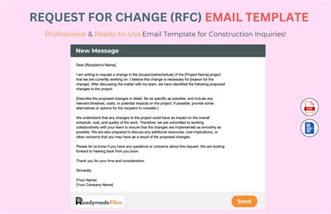 Request For Change Rfc Email Template For Construction Readymade Files