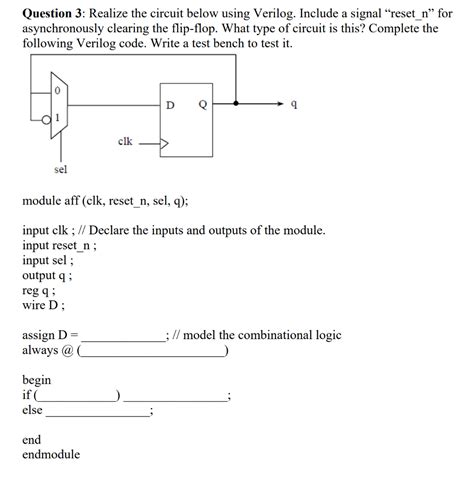 Solved Question 3 Realize The Circuit Below Using Verilog
