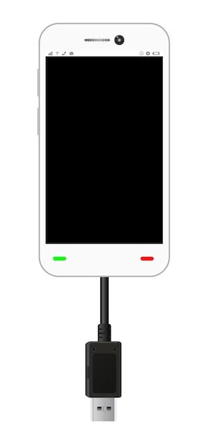 Premium Vector Smartphone In A Usb Connection Mode With Usb Cable