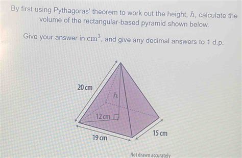 solved by first using pythagoras theorem to work out the height