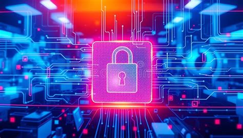 digital lock icon with padlock symbol security tech generative ai