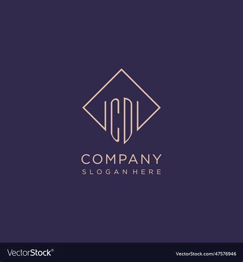 Initials Cd Logo Monogram With Rectangle Style Vector Image