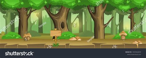 2d Parallax Background Forest You Can Stock Vector Royalty Free 1455564659 Shutterstock