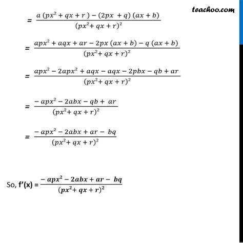 misc 8 find derivative ax b px2 qx r class 11