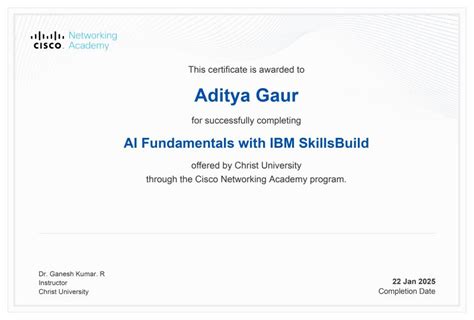 Aditya Gaur On Linkedin Ibmskillsbuild Artificialintelligence Cisconetworkingacademy Ai