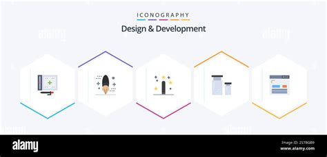 Design And Development 25 Flat Icon Pack Including Design Coding Development Programing