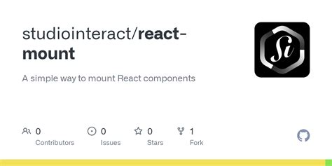 GitHub Studiointeract React Mount A Simple Way To Mount React Components