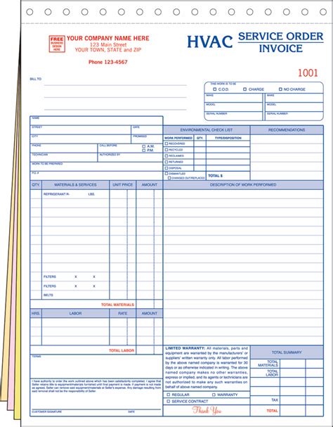 Free Hvac Invoice Template — Db
