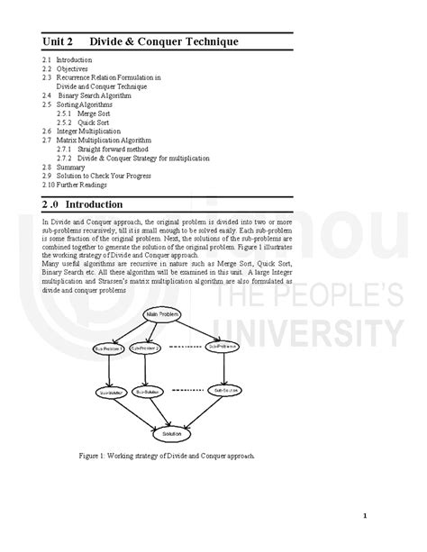 Unit 2 Divide And Conquer Techniques Algorithms And Applications