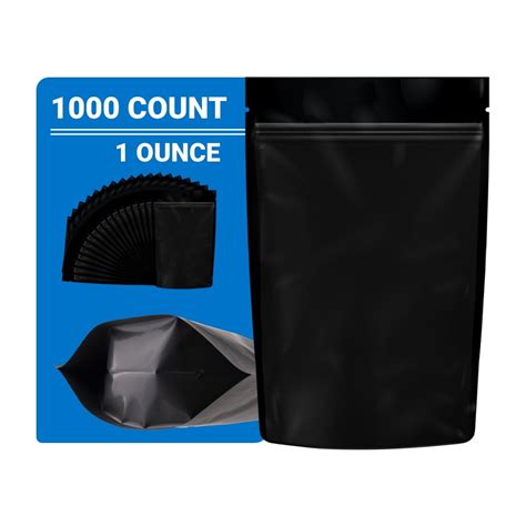 Loud Lock Mylar Bags 1000 Count 9 X 6 All Black Resealable Food