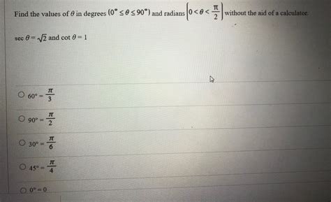 Answered Find The Values Of 0 In Degrees 0