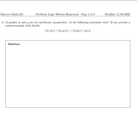 Solved 2 Points P And Q Are Two Predicates Properties