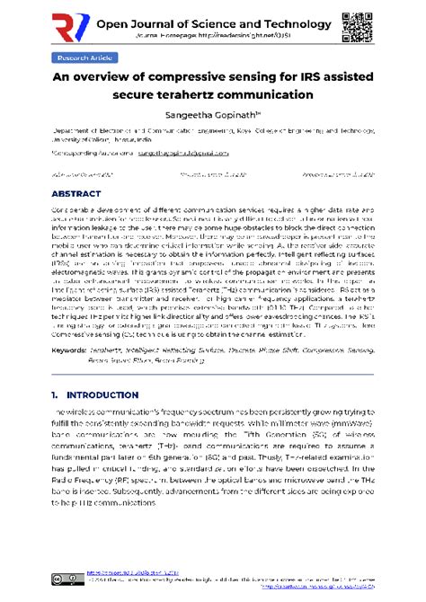 Pdf An Overview Of Compressive Sensing For Irs Assisted Secure
