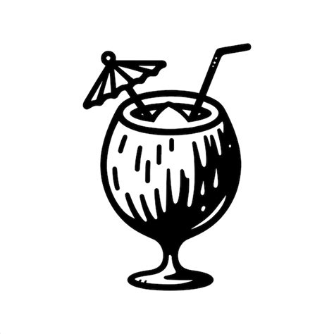 Coconut Cocktail Svg Premium Ai Generated Vector