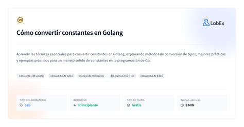 Cómo Convertir Constantes En Golang Labex