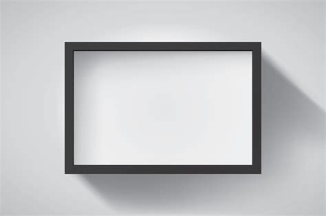 밝은 배경에 현실적인 빈 검은 색 프레임 당신의 창조적 인 프로젝트에 대한 테두리 당신을 위한 모형 프로젝트 벡터 디자인 3차원 형태에 대한 스톡 벡터 아트 및 기타 이미지