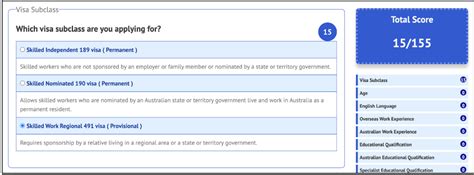Australia PR Points Table For 189 190 And 491 Visa