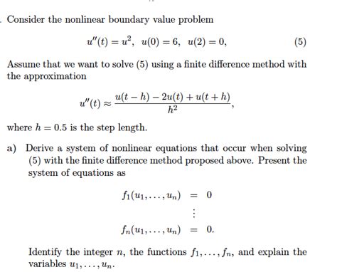 Solved Consider The Nonlinear Boundary Value Problem