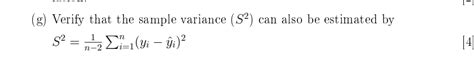 Solved G ﻿verify That The Sample Variance S2 ﻿can Also