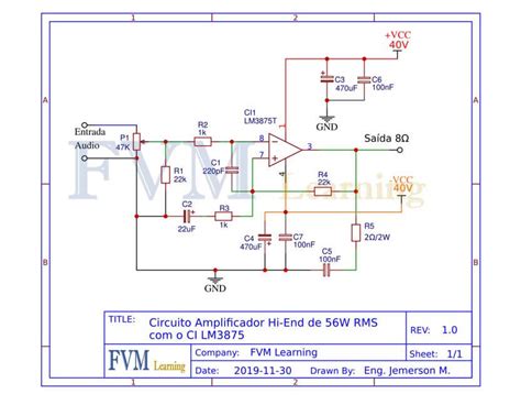 Amplificador Hi End De 56w Rms Com O Ci Lm3875 Fvml