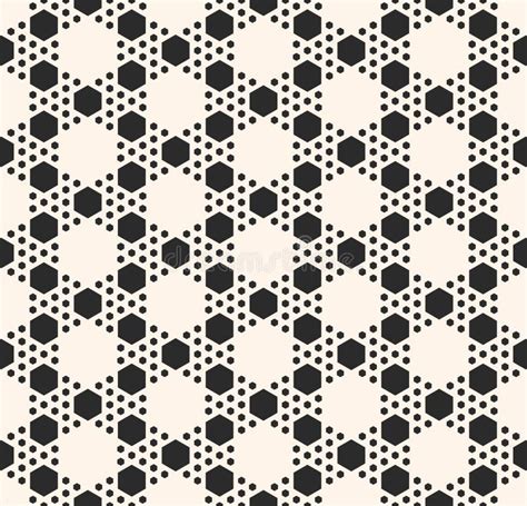 Vector Geometric Seamless Pattern With Hexagonal Grid Stock Vector