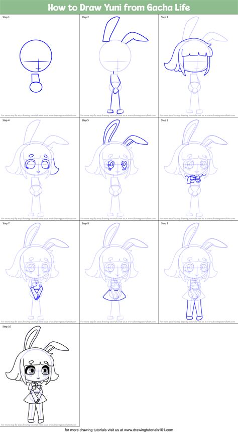 How To Draw Yuni From Gacha Life Gacha Life Step By Step