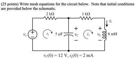 Solved Points Write Mesh Equations For The Circuit Chegg
