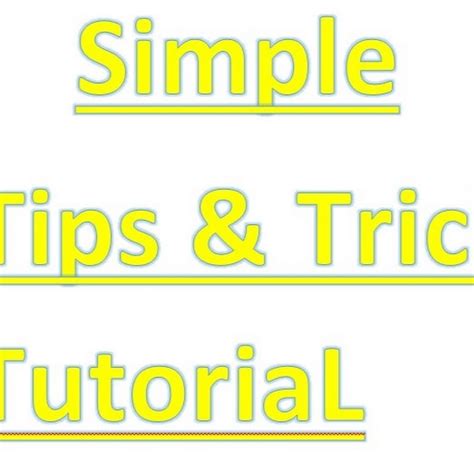 Easy Tipsandtricks Tutorial Youtube