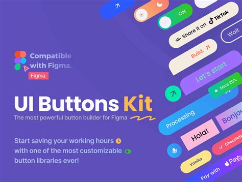 Ui Buttons Kit For Figma Fully Customizable Button Template 80design