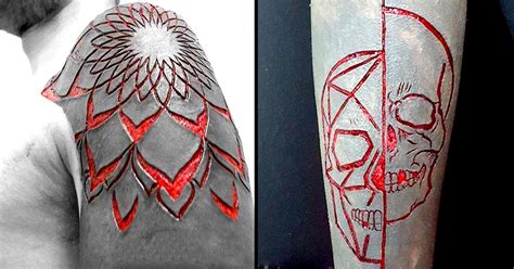 Bold Scarification By Dave Santoni Scarification Geometric Tattoo Body Mods