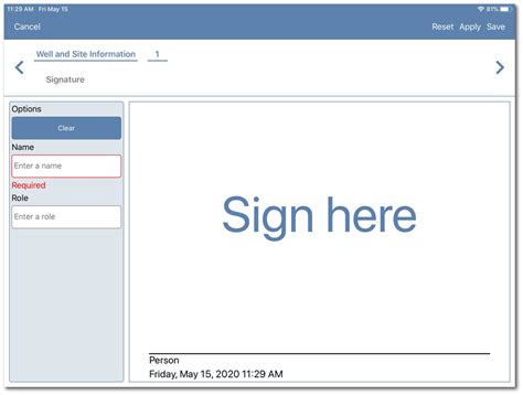 Collect Forms Signature Field Type