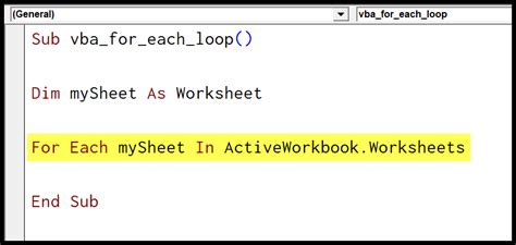 VBA FOR LOOP For Next For Each The Guide Examples