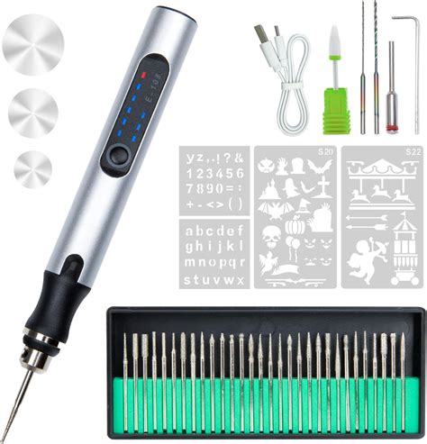 Ptui Elektrischer Gravierstift Mit 36 Bits Wiederaufladbare Usb Akku Graviermaschine Tragbarer