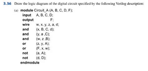 Solved 336 Draw The Logic Diagram Of The Digital Circuit